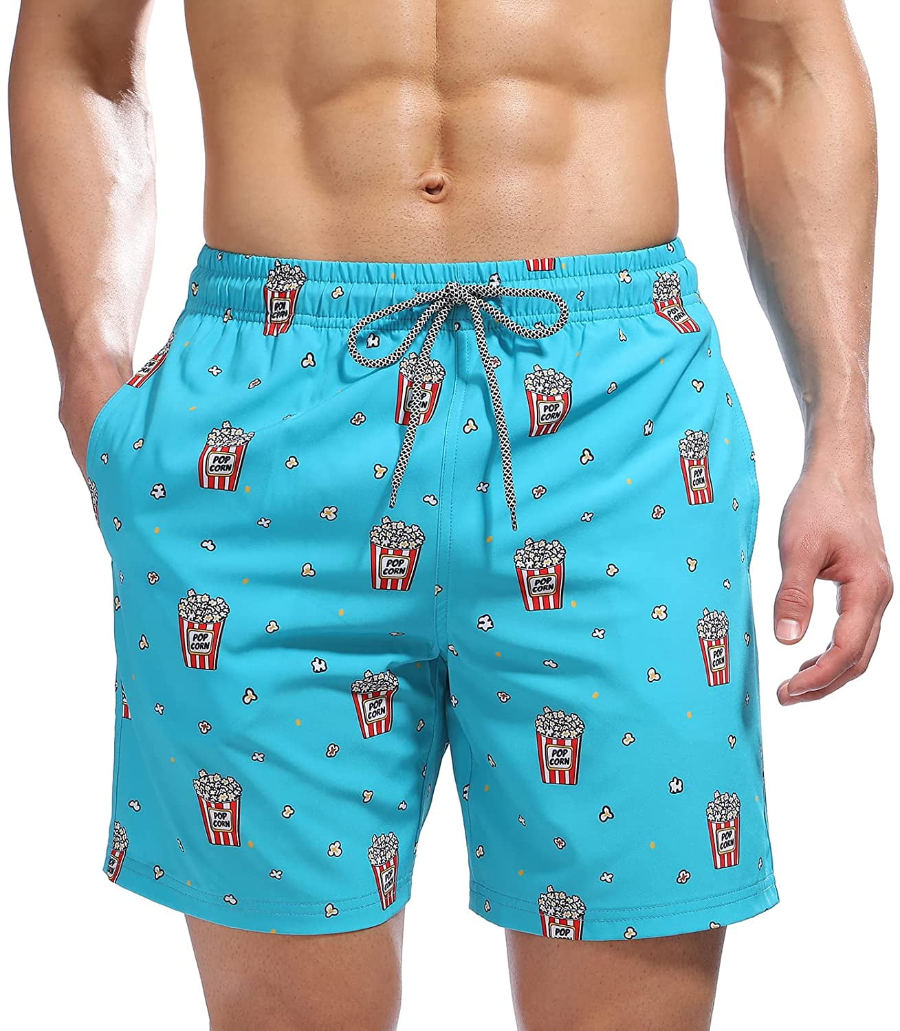 Biwisy Mens Swim Trunks Quick Dry Swim Shorts Mesh Lining Swimwear
