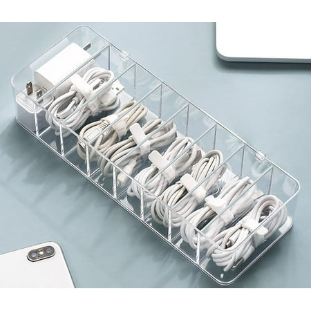 TILIYHELLO Cable Storage Box with 10 Cable Ties Storage Box with 8 ...