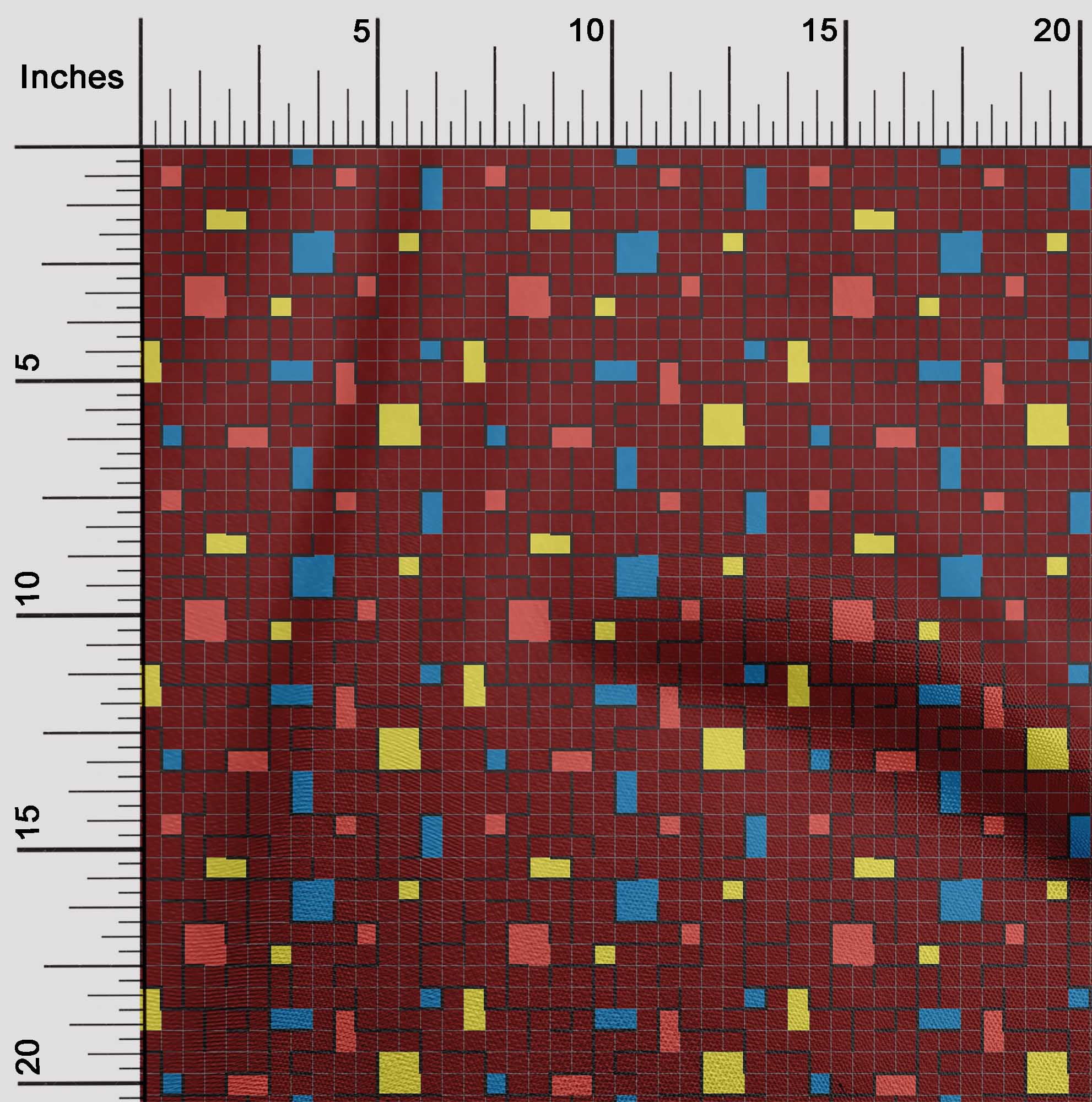 oneOone Cotton Jersey Dark Red Fabric Maze Style Geometric Diy Clothing ...