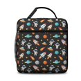 Astronaut and Rocket Black Pattern Insulated Lunch Bag Teens,Lunch Box ...