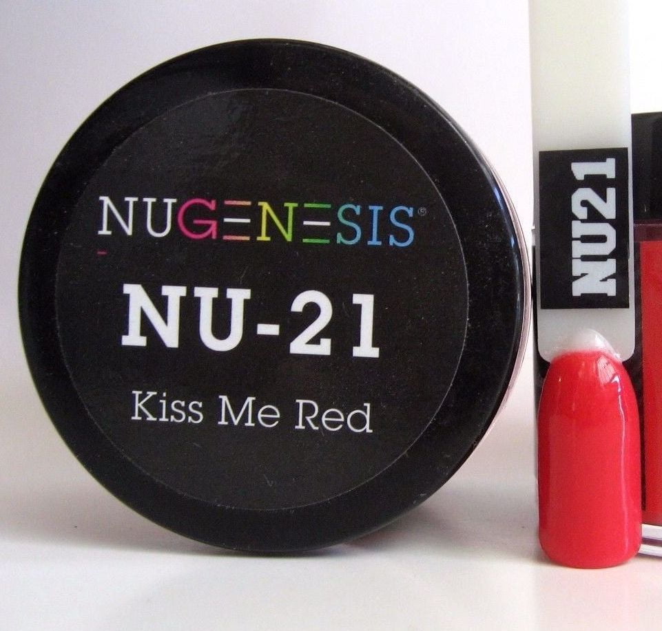 NUGENESIS Nail Color Dip Dipping Powder 1oz/jar - NU21 Kiss Me Red ...