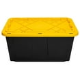DaiZuY Extra Strong 27 Gallon, Black and Yellow Storage Bin (4pack ...