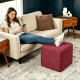 Gewnee 16.54" Square Linen Ottoman – Footrest,Seat & Side Table,No ...