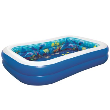 Blue Wave 3D Inflatable Rectangular Family Pool - 103-in x 69-in ...