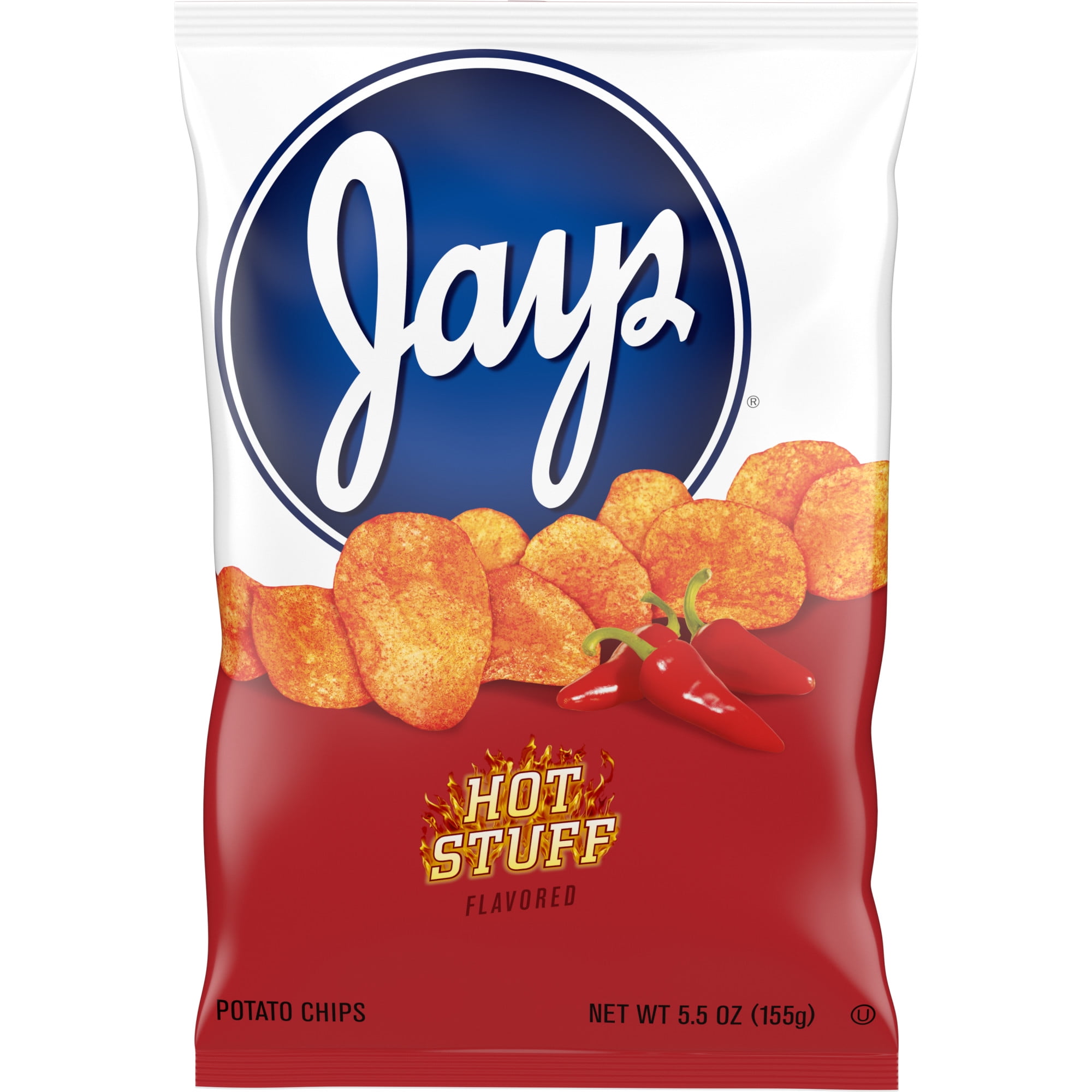 Jays Hot Stuff Potato Chips, 5.5 oz Bag - Walmart.com