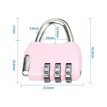 2PCS 3 Digit Dial Combination Code Number Lock Padlock For Luggage ...