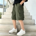 Big Boys Multi-Pocket Baggy Cargo Shorts, Elastic Waist Lightweight ...