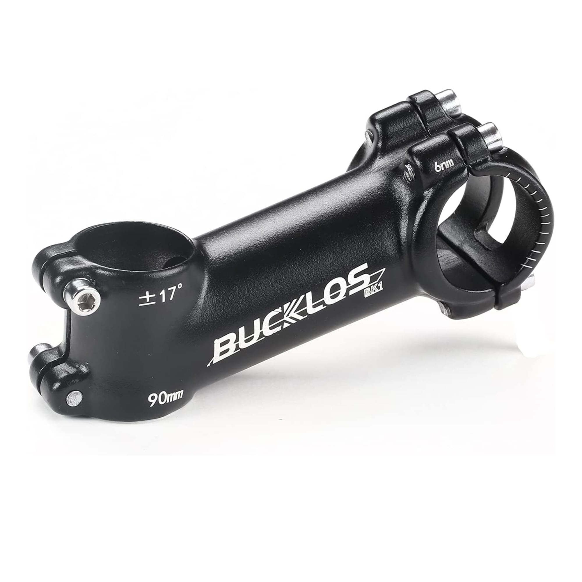 BUCKLOS BK1 MTB Stem 31.8mm 17 Degree Aluminum Alloy Bike Stem, 70-90mm Super Light Black ...