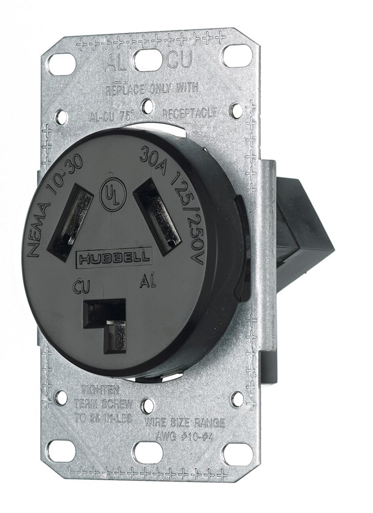 Hubbell RR330F tradeSELECT 30A 125/250V Flush Mount Dryer Power Outlet ...