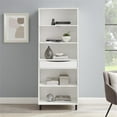 Pemberly Row 72" Wood Single Drawer Angled Front Bookshelf - Solid ...