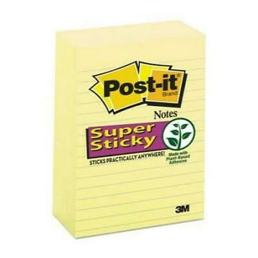 Post-it® Notes, 4 in. x 6 in., Canary Yellow, Lined, 12 Pads/Pack ...