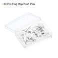 Uxcell Flag Map Push Pins Plastic Head Steel Point Pin Tacks, White 60 ...