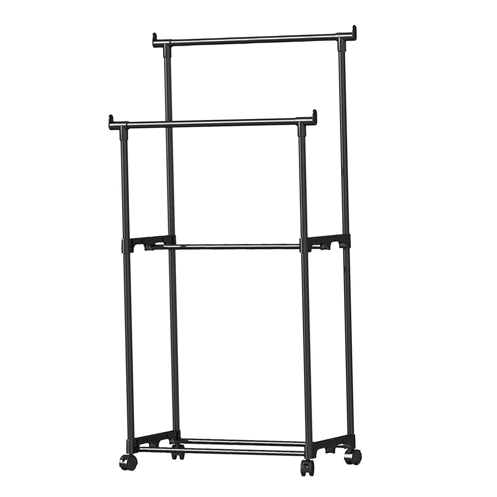 Perchero de doble varilla para ropa, perchero para colgar con ruedas ...