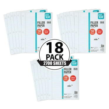 Norcom 5-Pack Filler Paper, 150 Sheets, College Ruled, 10.5" x 8 ...