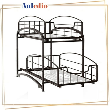 Two Tier Stackable Kitchen Storage Rack Organizer Brown, Two Pieces ...