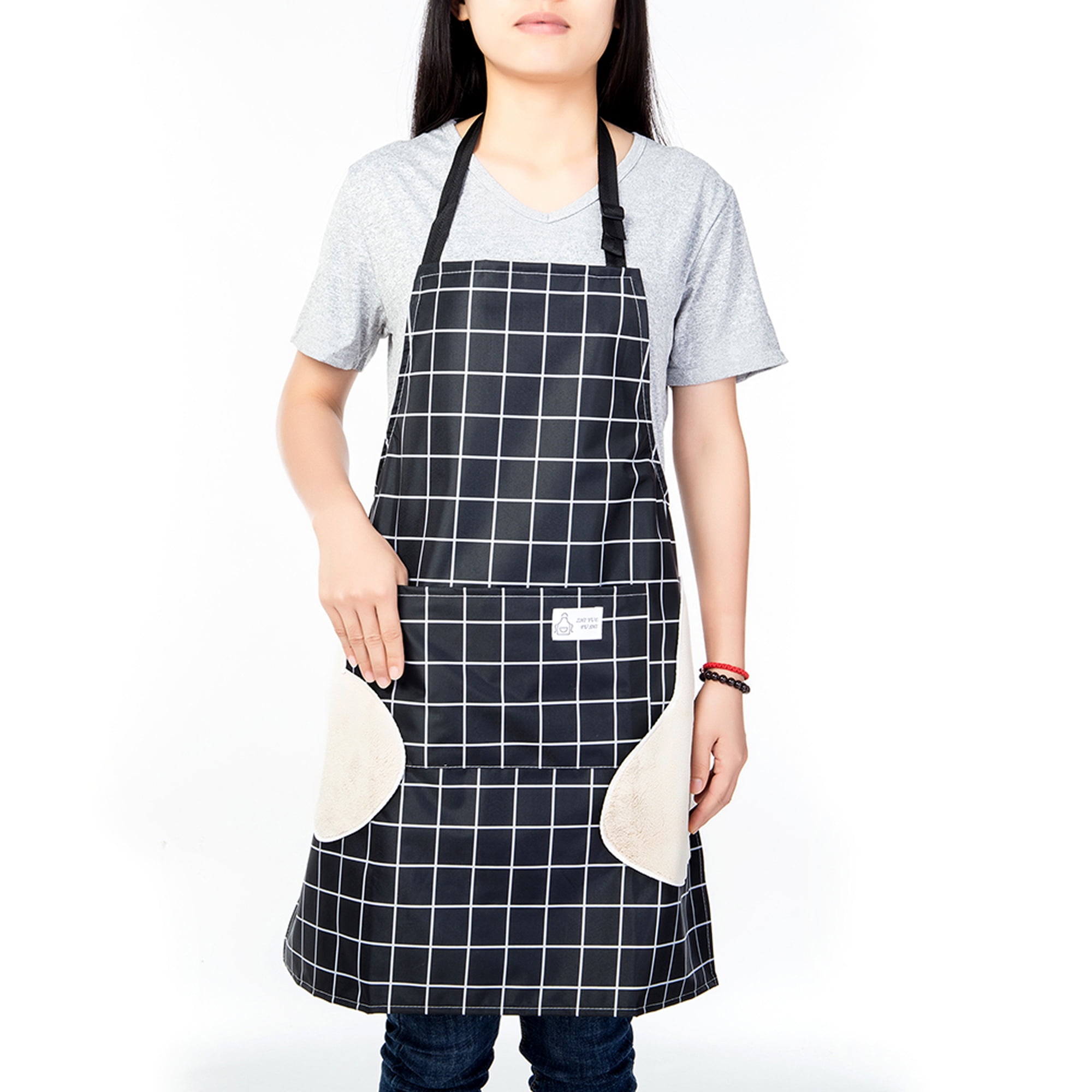 SAYFUT Adjustable Bib Apron Dress for Kitchen Restaurant Chef Baking ...