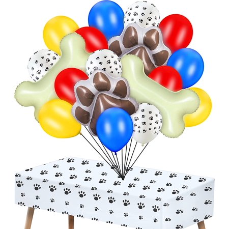 Dog Birthday Party Balloons Set 40 Pieces Colorful Dog Paw Print ...