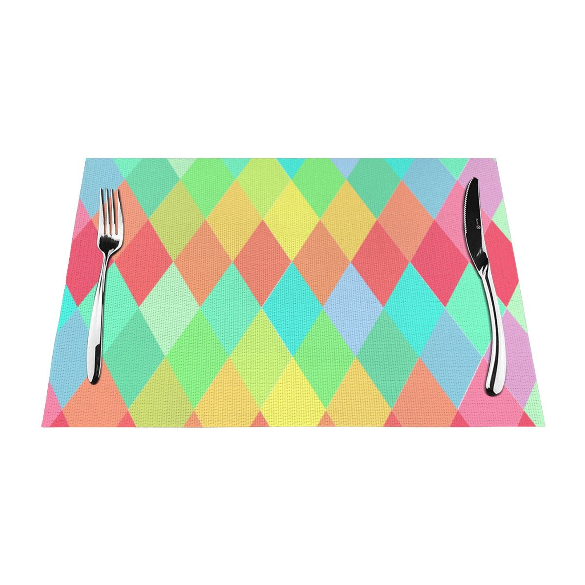 XMXY Woven Placemats Set of 4 PCS, Low Poly Triangles Background Table ...