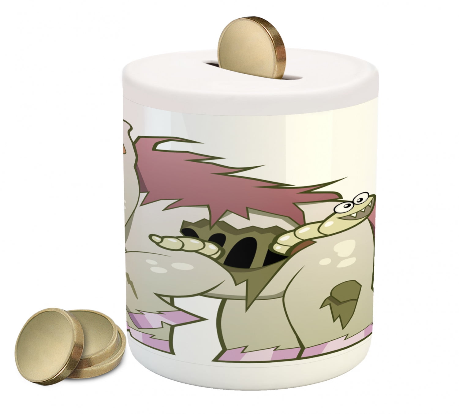 Zombie Piggy Bank, Evil Unicorn Devil Face Caterpillar Myth Creature ...