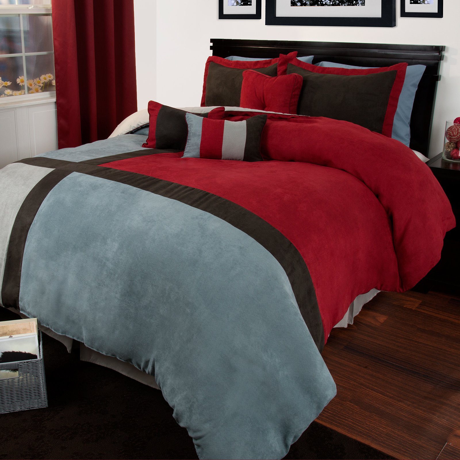 Rhea 7 Piece Suede Comforter Set by Lavish Home - Walmart.com