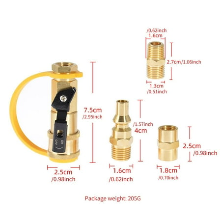 Propane Gas Tank Connector Easy to Use Gas Connection Valve Brass ...