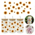 Uv Dtf Cup Wrap Flower Uv Dtf Cup Wraps For 16 Oz Tumbler Sunflower Fvc