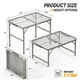 Zimtown 3 FT Picnic Table Adjustable Height Lightweight Aluminum Tables ...