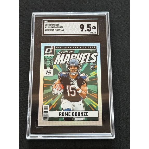 2024 Donruss Rome Odunze #11 Gridiron Marvels Rookie SGC 9.5 - Walmart.com