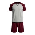 Afuyipoi Mens Summer Pajama Set,Color Block lightweight Short Sleeve ...