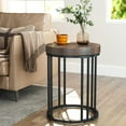 Tribesigns Modern Wood End Table with Storage, Small Round Side Accent ...