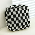 Black Knit Coin Purse Checkerboard Pattern Portable Storage Bag For ...