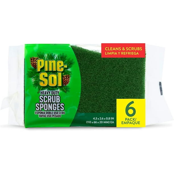 Pine-Sol Heavy Duty Scrub Sponges - Double Sided Dish Scrubber with ...