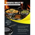 8, 10 and 12 Inch Pre-Seasoned Frying Pan Set of 3, Oven Safe Skillet ...