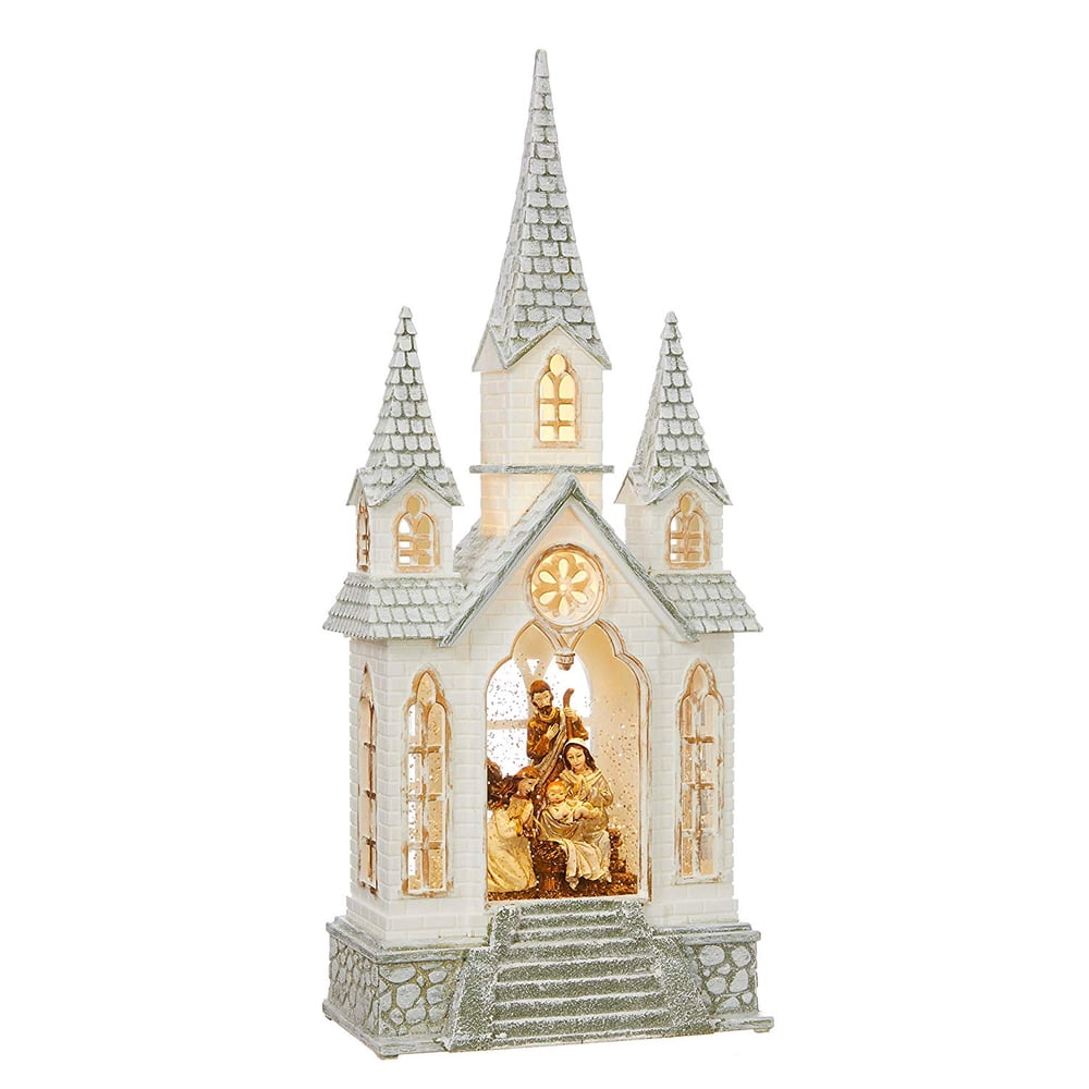 RAZ Imports 08634 - 16" Battery Operated Nativity Church Water/Glitter ...