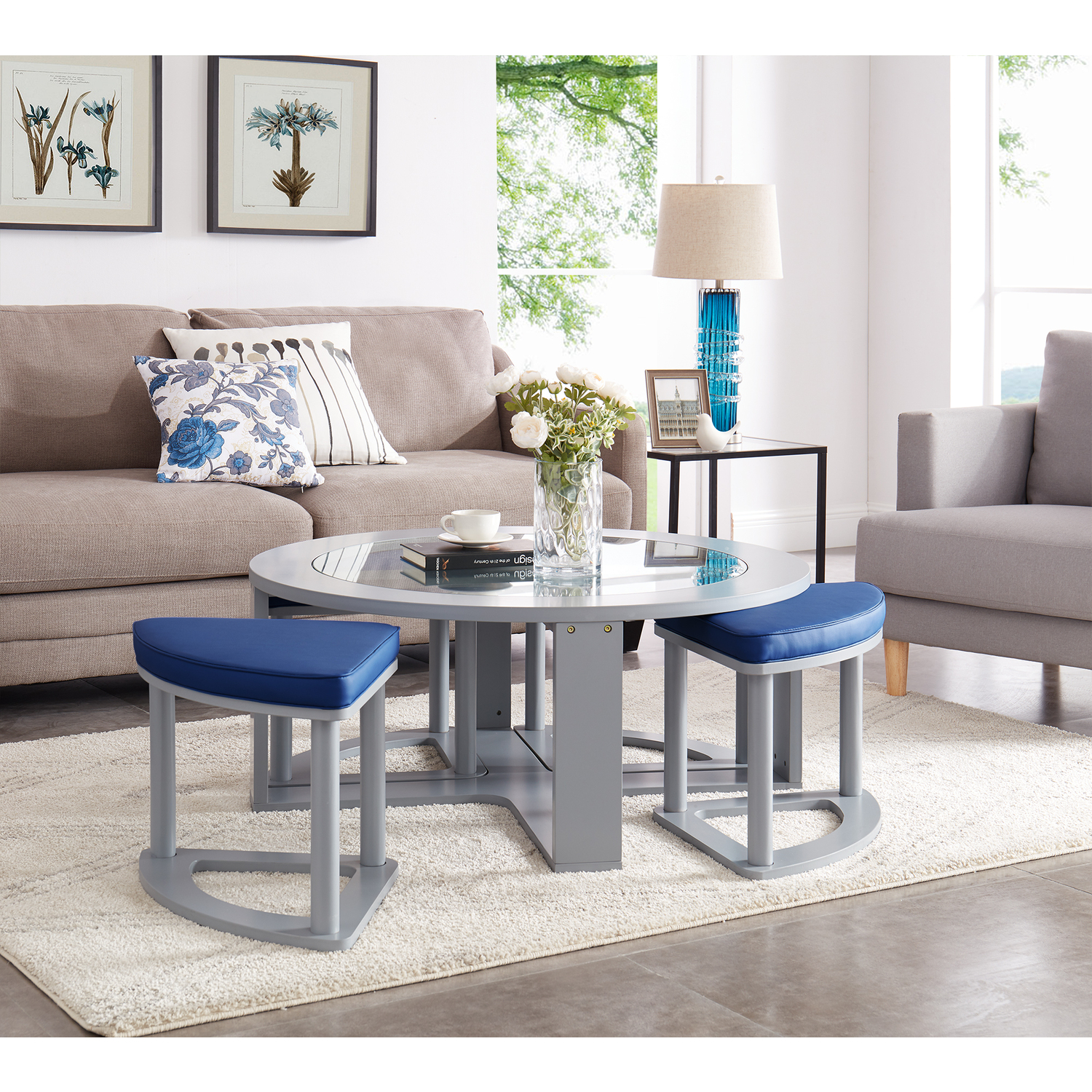 Naomi Home Alicia Coffee Table Set-Finish:Gray - Walmart.com