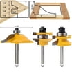 Yonico 12343 - 3 Bit Router Bit Set for Cabinet Doors & Wood, Round ...