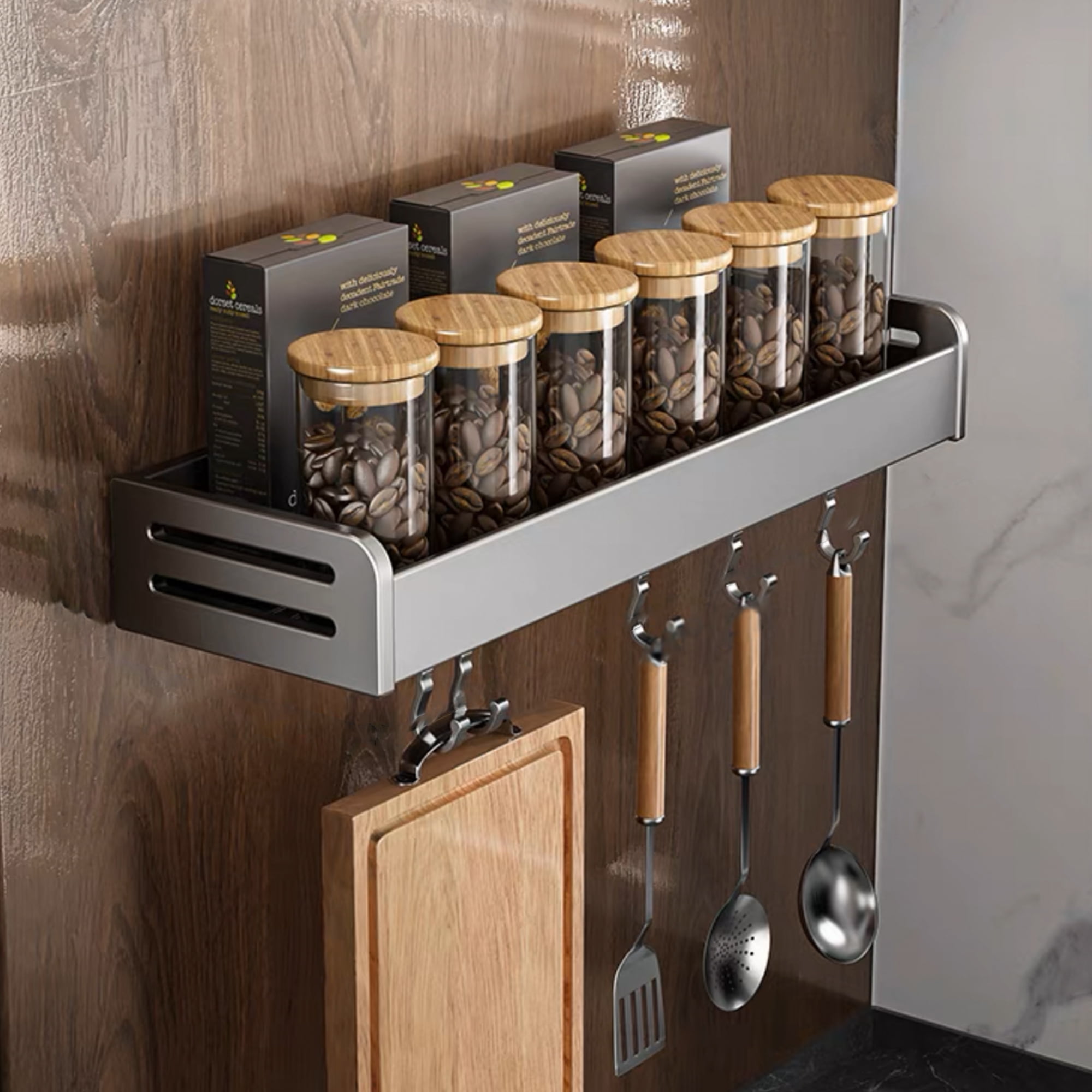 Cipaher Hanging Spice Rack Wall Mount Over Stove Spice Rack Organizer ...