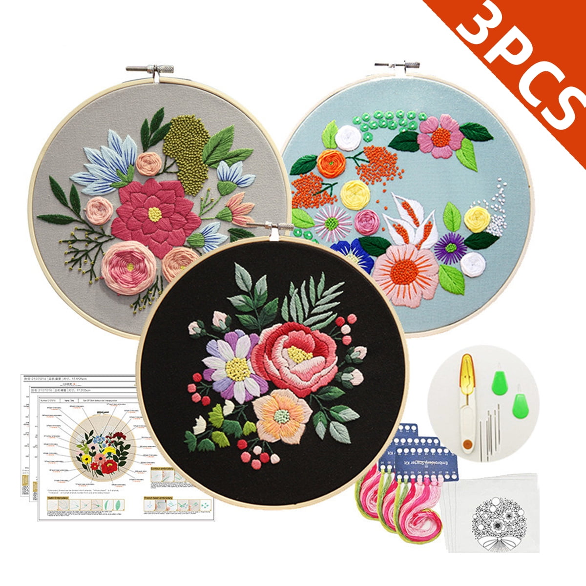 Embroidery Kit Embroidery Kit for Beginners Cross Stitch Set with ...