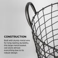 Large Wire Basket - Round Grey Metal Storage Container - Ideal Wire ...