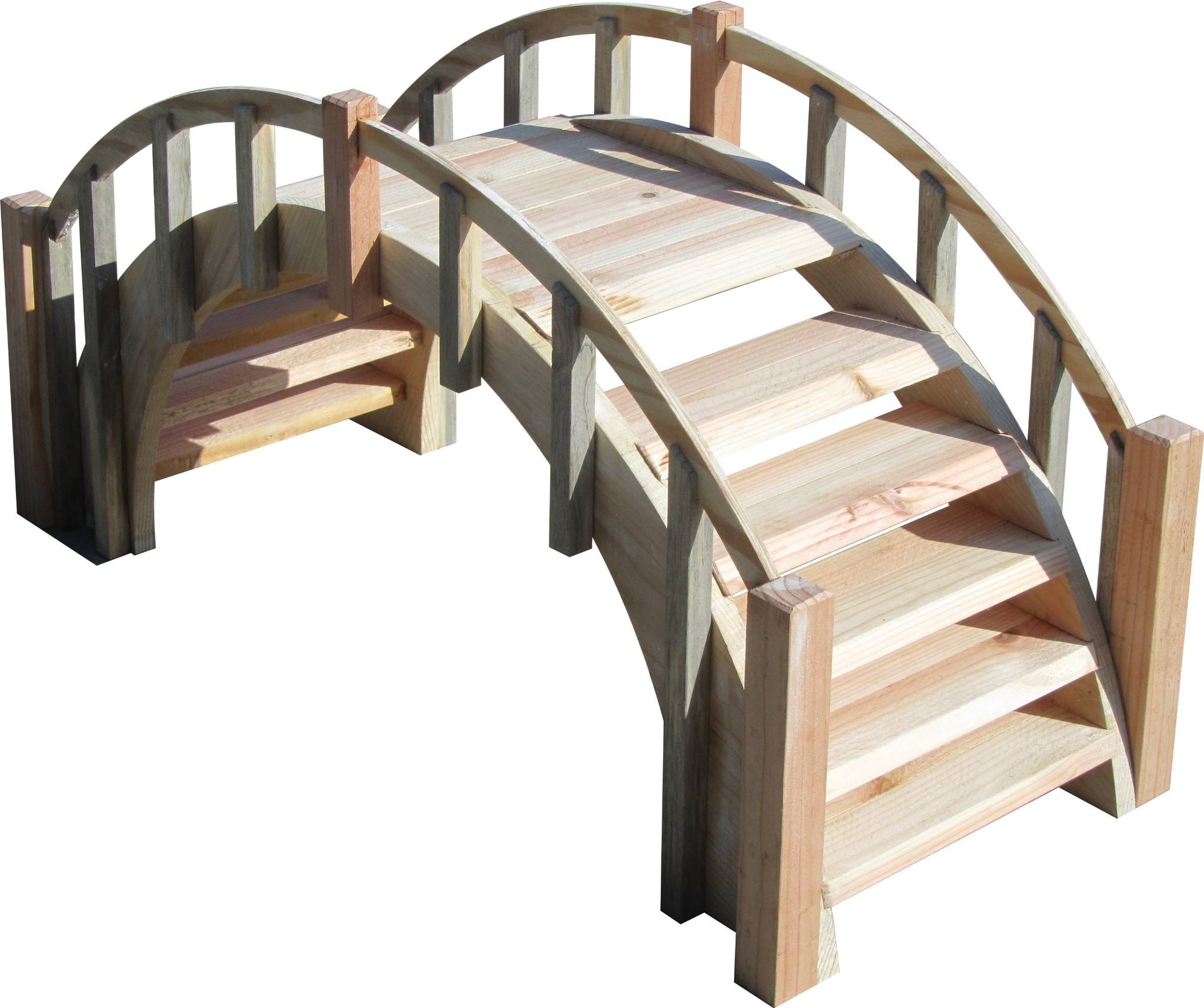 SamsGazebos Fairy Tale Wood Garden Stair Bridge with Picket Railings ...
