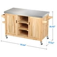 Dextrus Outdoor Kitchen Island, Rolling Cart, Stainless Steel Top ...