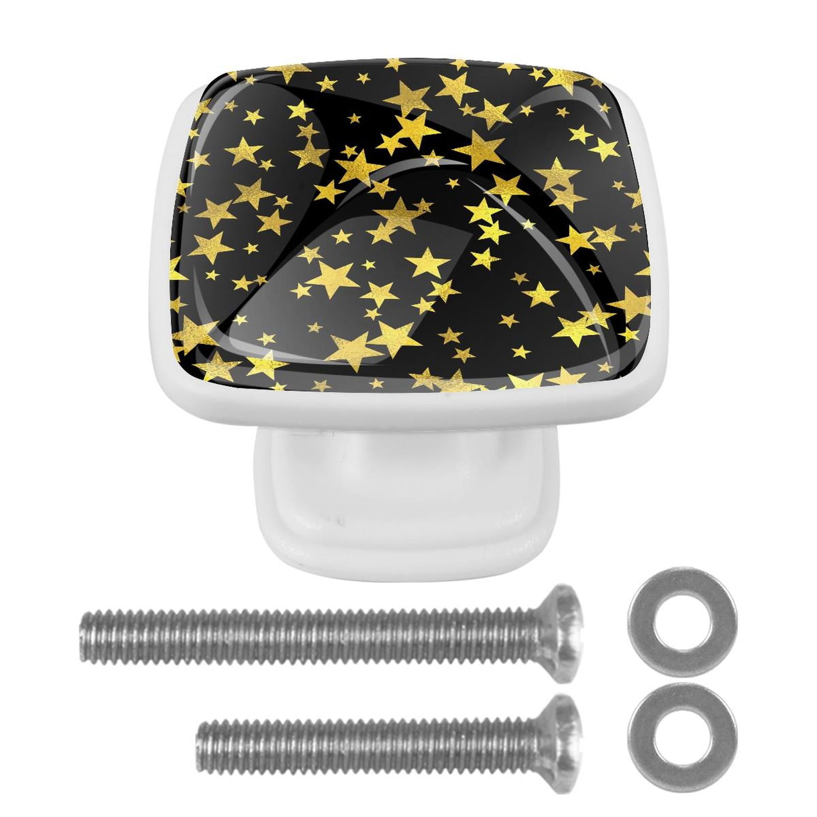 4 Pieces Set Drawer Pulls Handle Square Wardrobe Cabinet Knobs with ...