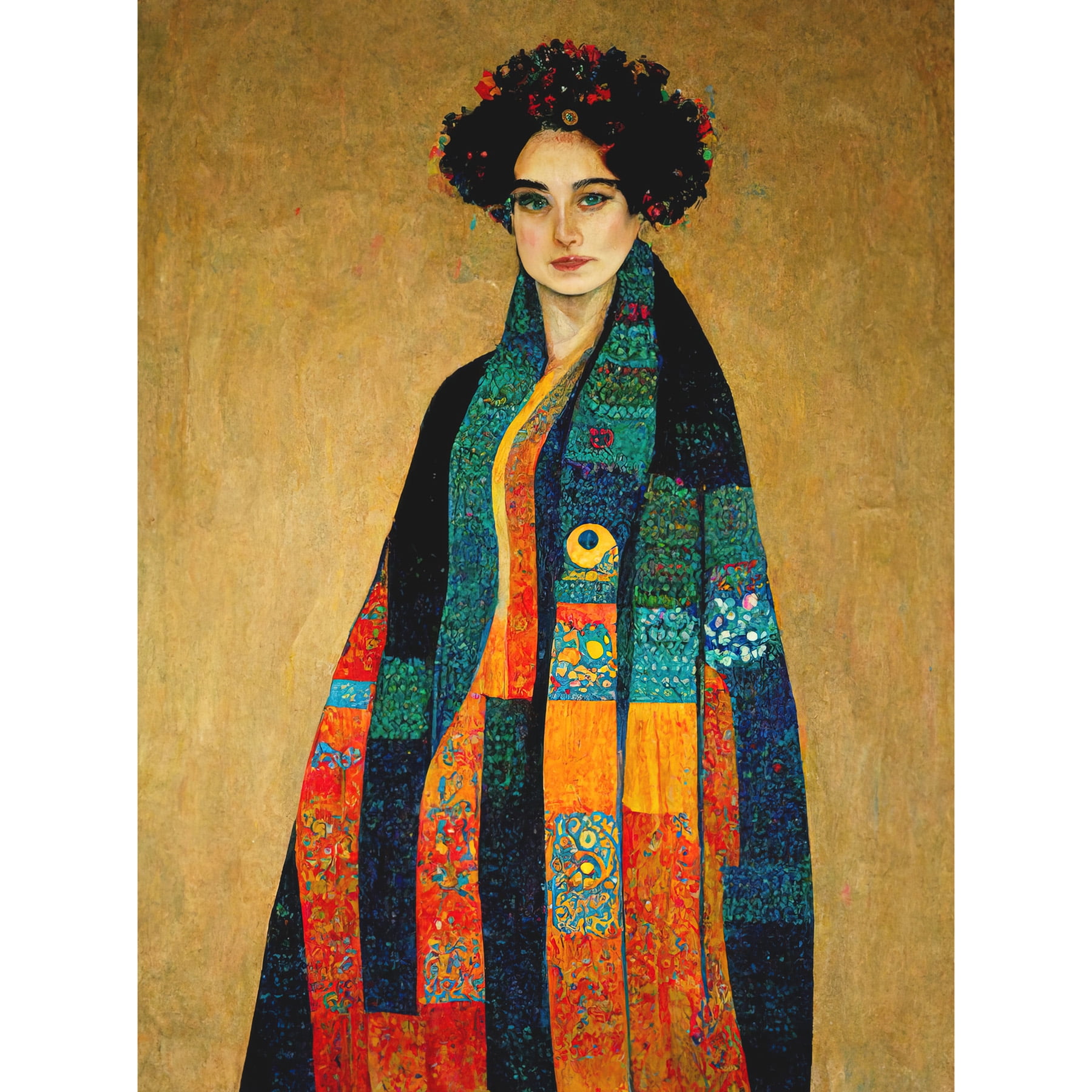 Gustav Klimt Inspired Female Portrait Woman Unframed Wall Art Print ...