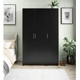 RealRooms Basin 3 Door Wardrobe, Bedroom Closet with Clothing Rod ...