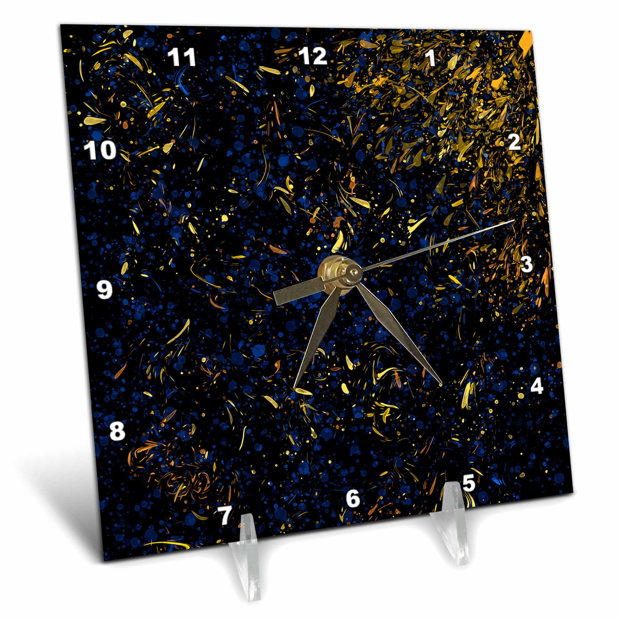 Abstract inspired by Jackson Pollock 6x6 Desk Clock dc-289209-1 ...
