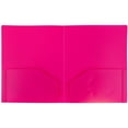 JAM Heavy Duty Plastic Two Pocket Presentation Folders, Fuchsia Pink, 6 ...