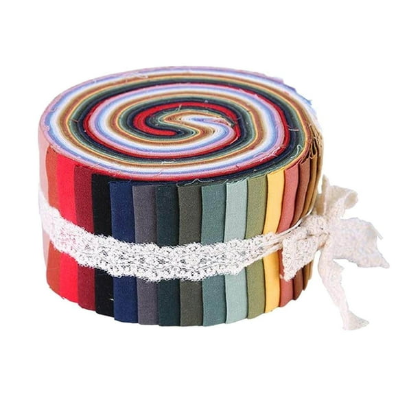 Roll Up Cotton Fabric Strips Jelly Fabric Strips Bundles Rolls Quilting ...