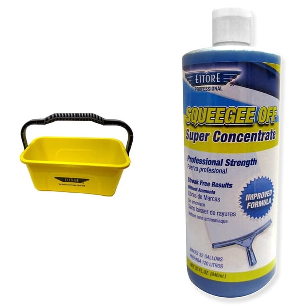 Ettore Super Bucket with Handle (3-Gallon) + Squeegee Off Window ...