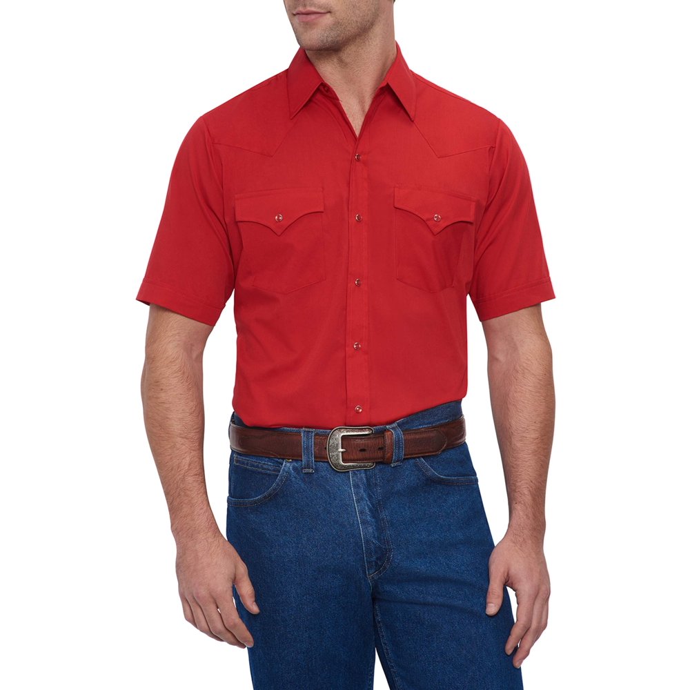 Ely Cattleman - Ely Cattleman Men's Short Sleeve Solid Western Shirt - Walmart.com - Walmart.com