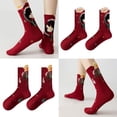 Aellinatey 1 Pair Fun Cartoon Red Socks for Women Year of Horse Festive ...